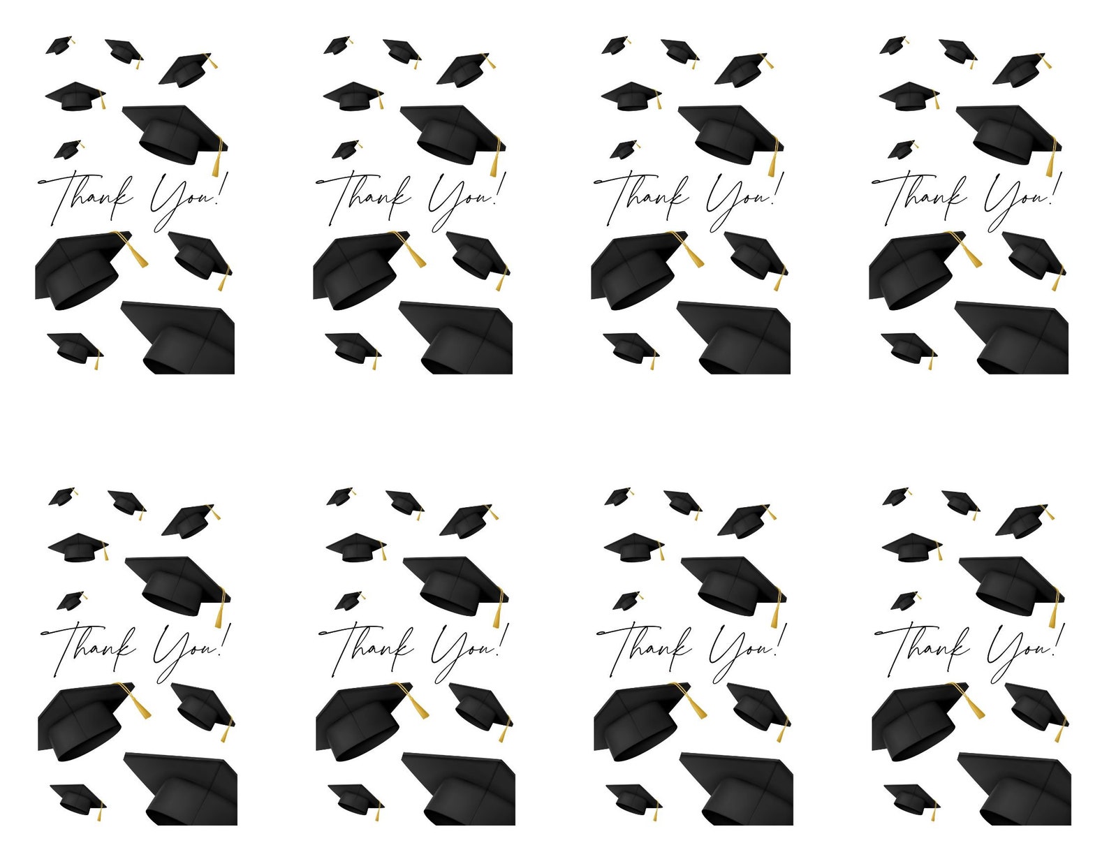 Graduation Thank You Gift Tag Graduation Caps Gift Tag - Etsy
