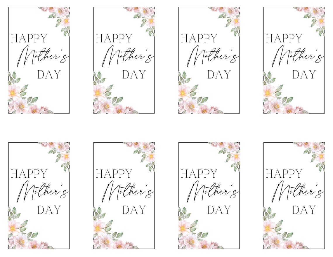 Mother's Day Gift Tag Pink Flower, Happy Mothers Day, Printable Gift ...