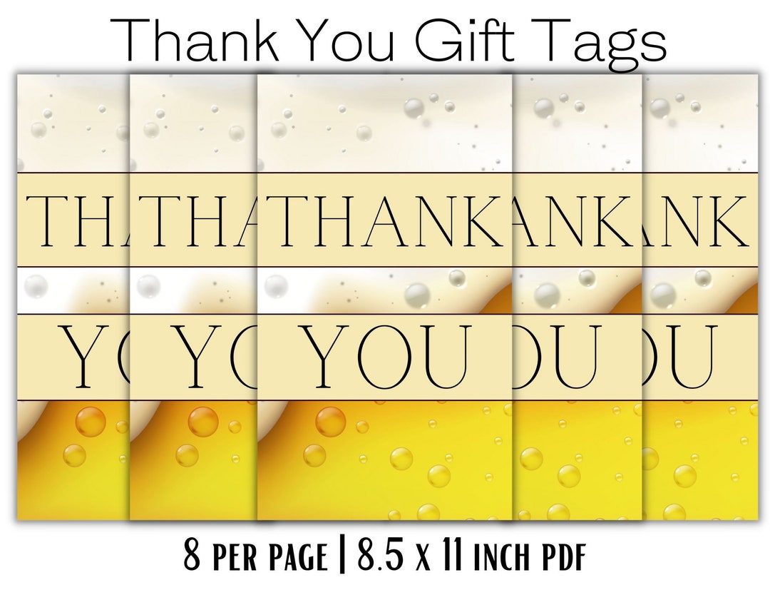 Thank You Brew Gift Tag Printable PDF SVG Template - Gift Tag for Jam ...
