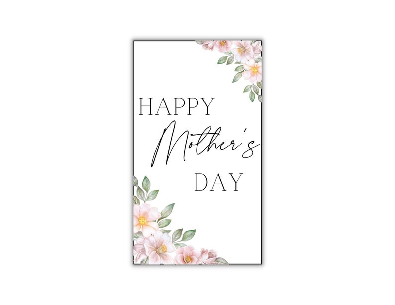 Mother's Day Gift Tag Pink Flower, Happy Mothers Day, Printable Gift ...