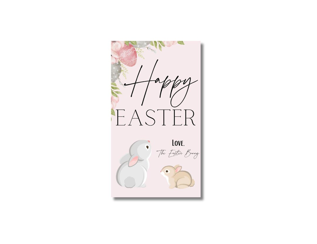 Printable Easter Gift Tags: Bunny Favor Labels (digital Download) - Etsy