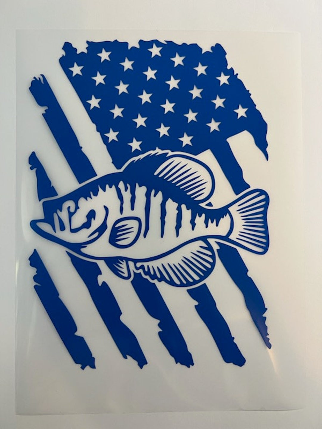Distressed Flag & Crappie Window Decal - Etsy