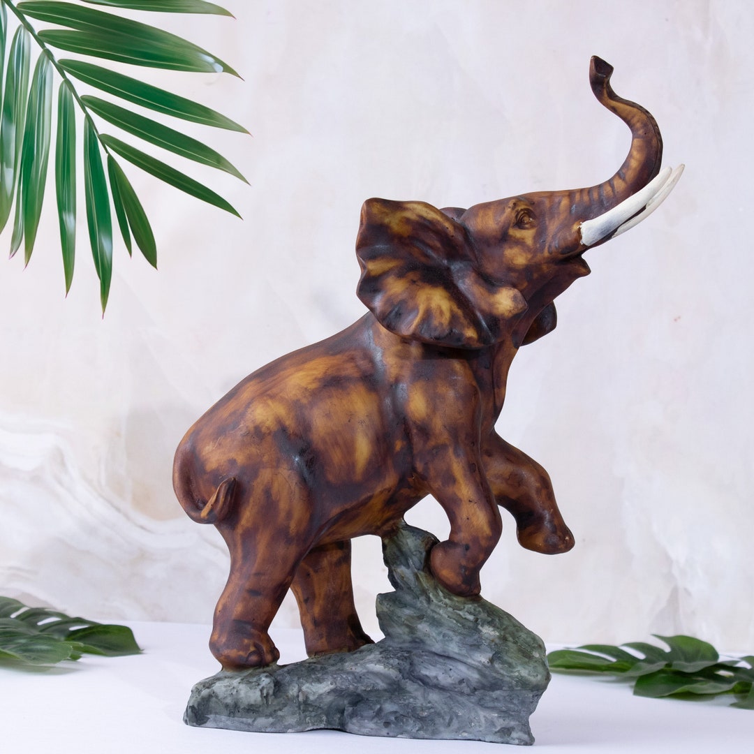 Good Luck Elephant Statue, Vintage Luxury Figurine , Unique Home Decor ...