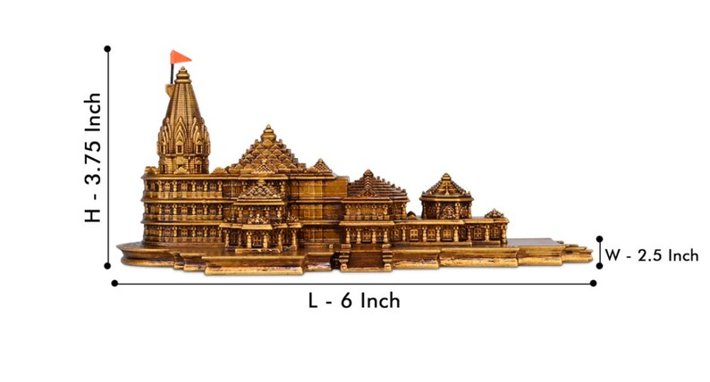 Buy Ram Mandir Ayodhya Model Handcrafted Hindu Temple Replica ...
