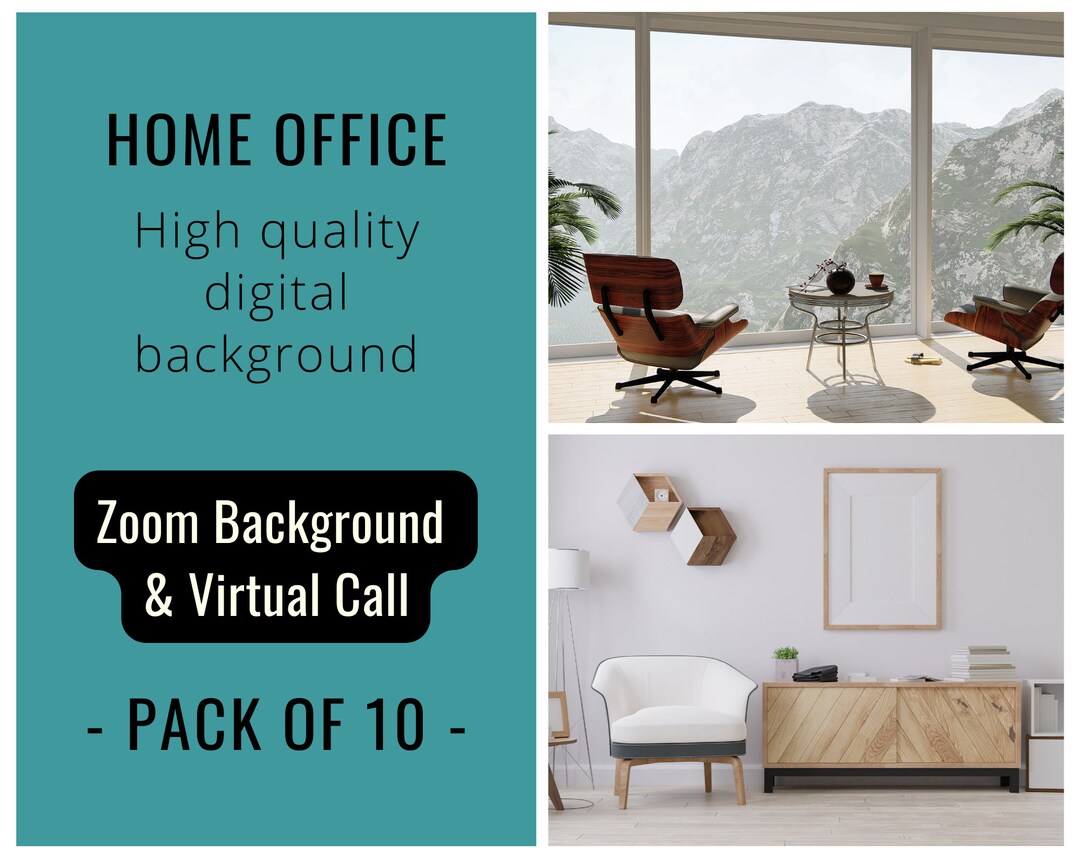 ZOOM Virtual Background / Home Office Digital Pack / Virtual Meeting ...