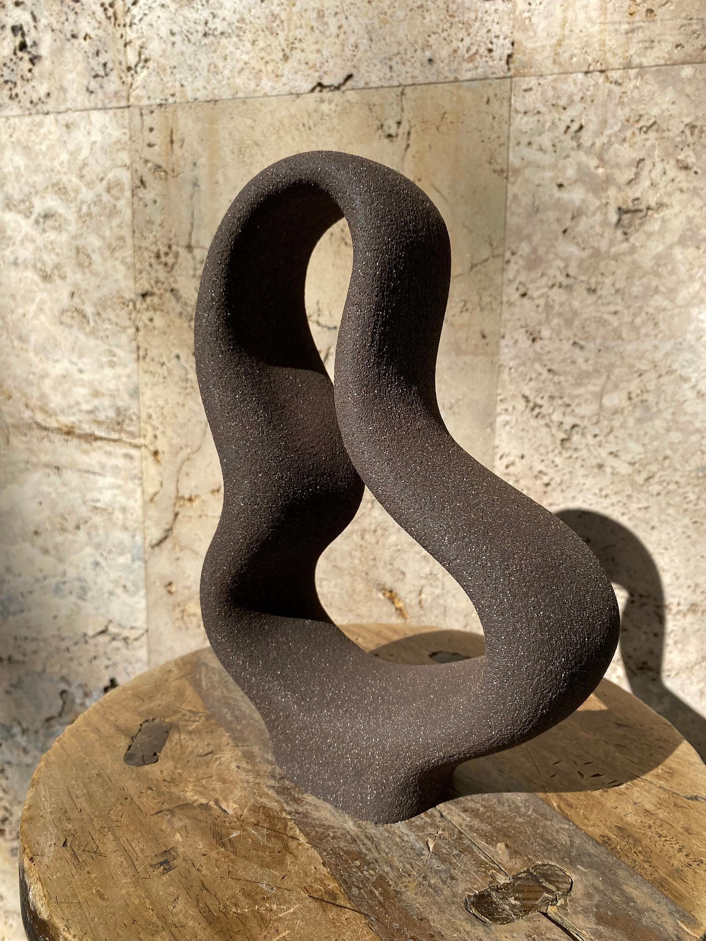 Black Abstract Ceramic Sculpture Two - Etsy