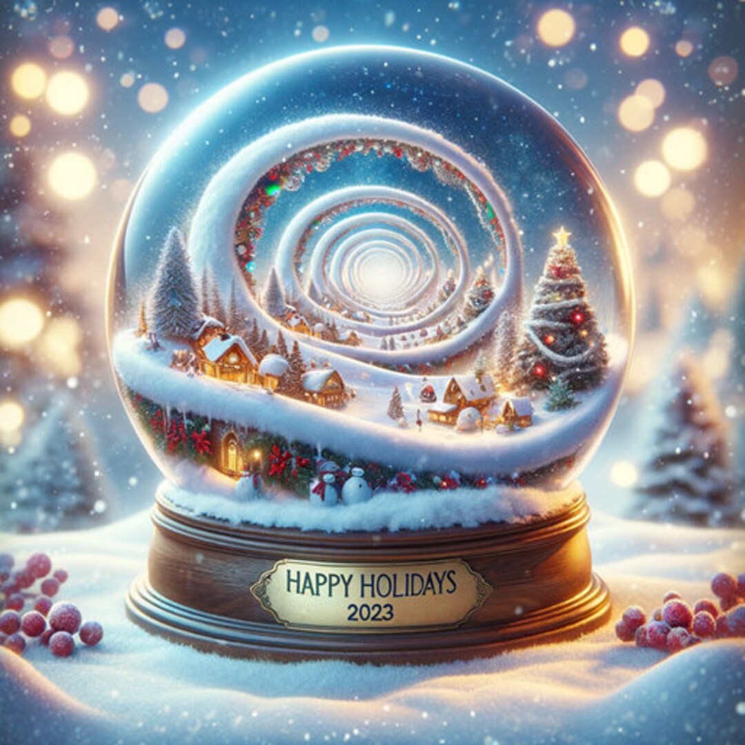 Animated Snow Globe Art & Image Set Happy Holidays 2023 Season's ...