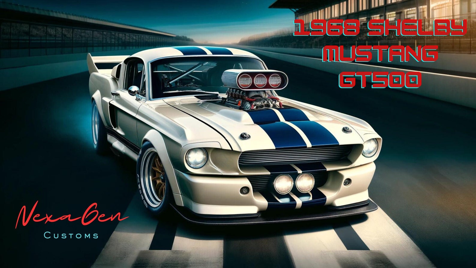 Custom Classic Cars Digital Art | 1968 Shelby Mustang GT500, 1965 ...