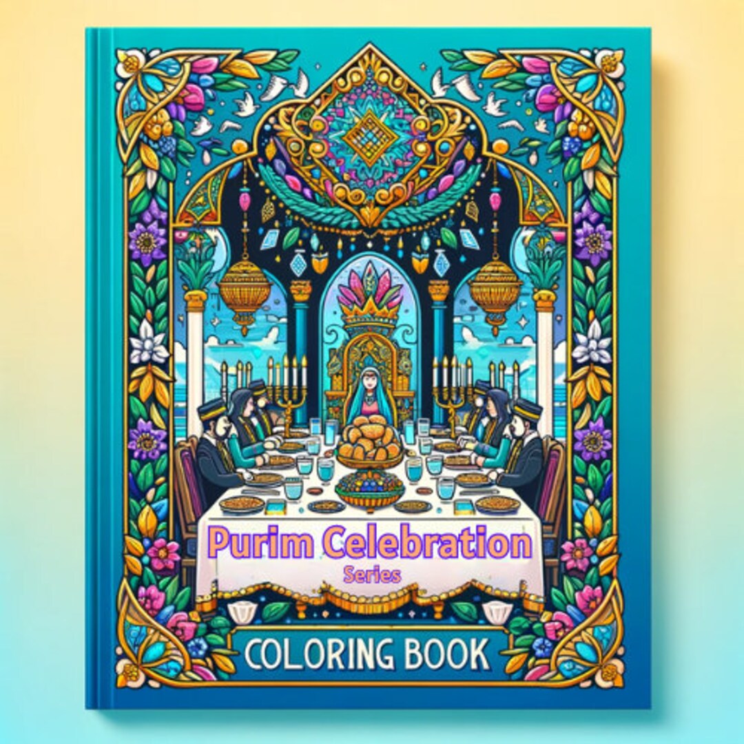 Purim Royal Banquet Purim Coloring Book Series 6 Pages, the Purim Story ...