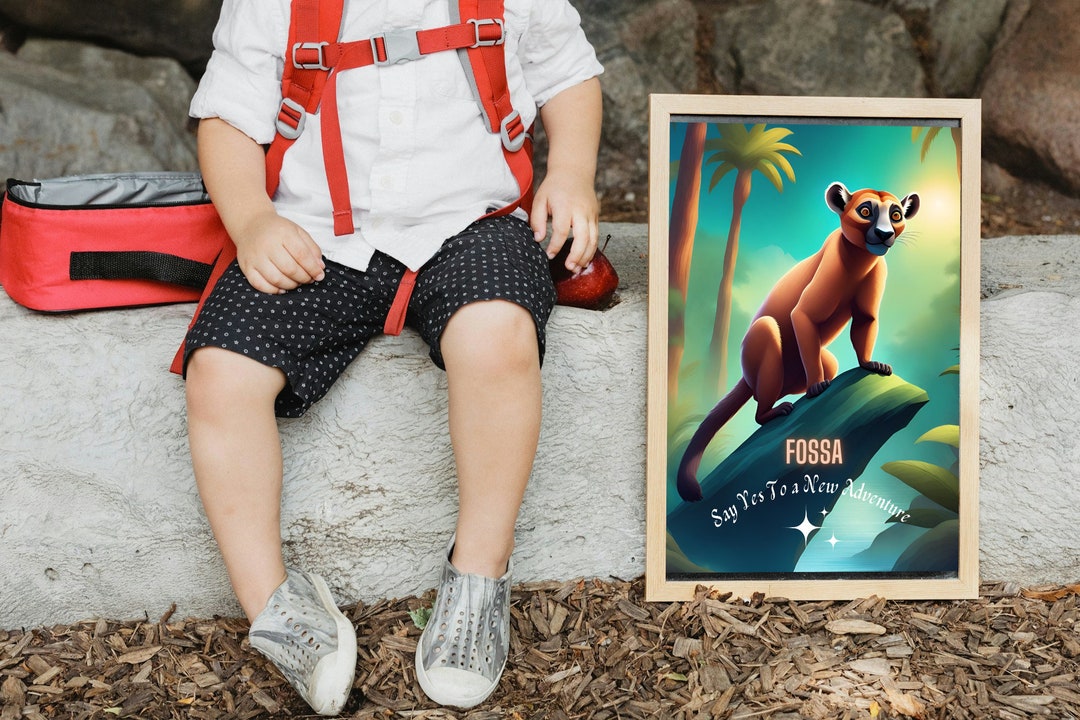 Magical Children's Poster fossa Big Cat High-quality and Colorful Wall ...