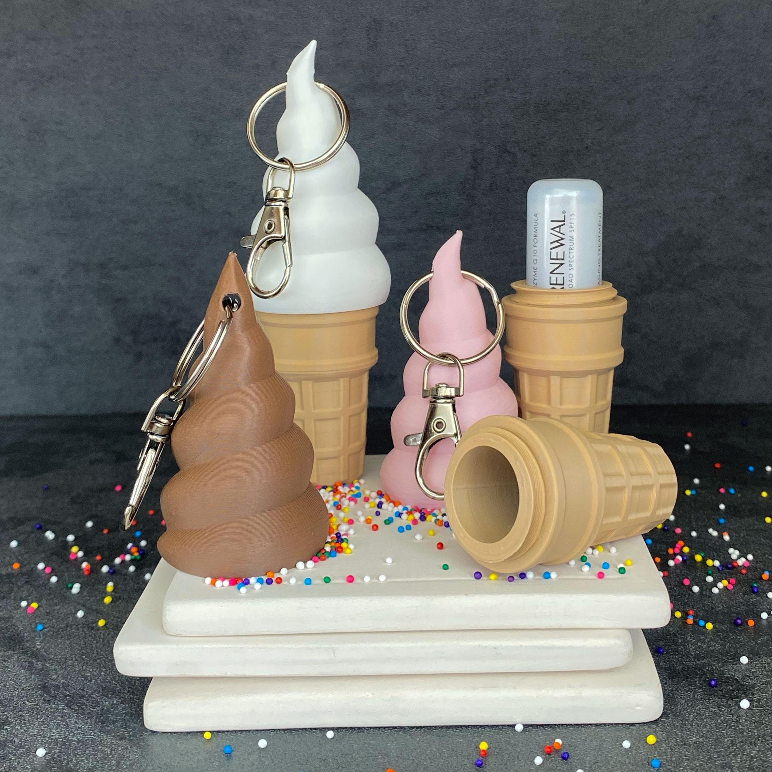 Chapstick Holder Keychain – Ice Cream Lip Balm Keeper, Fun & Functional ...