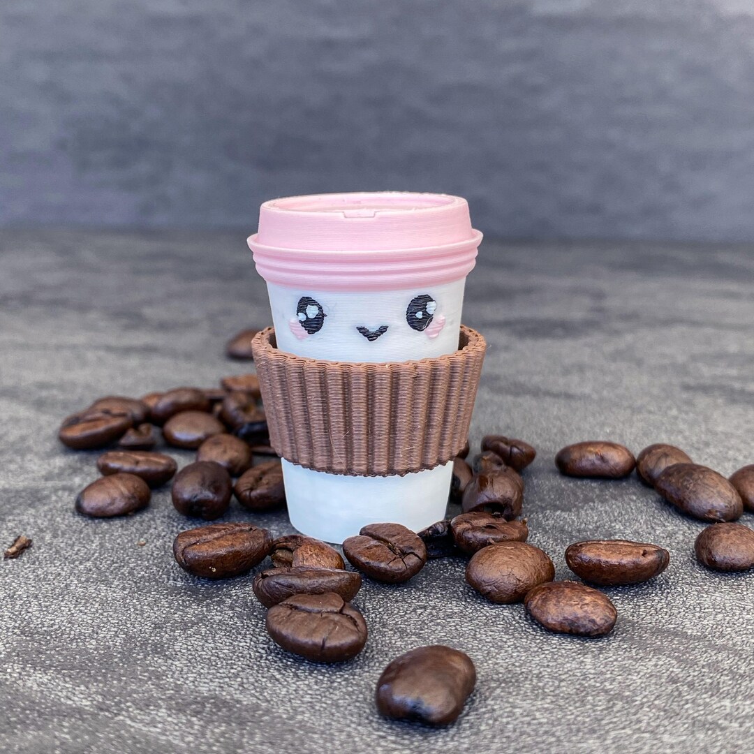 Cute Coffee Cup Clicker Fidget Toy | 3D Printed Desk Toy | Silent ...