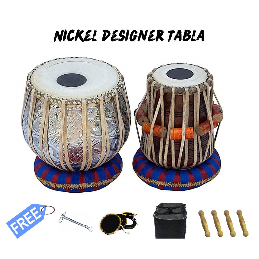 Nickel Plated Designer Tabla Drum Set Indian Professional - Etsy