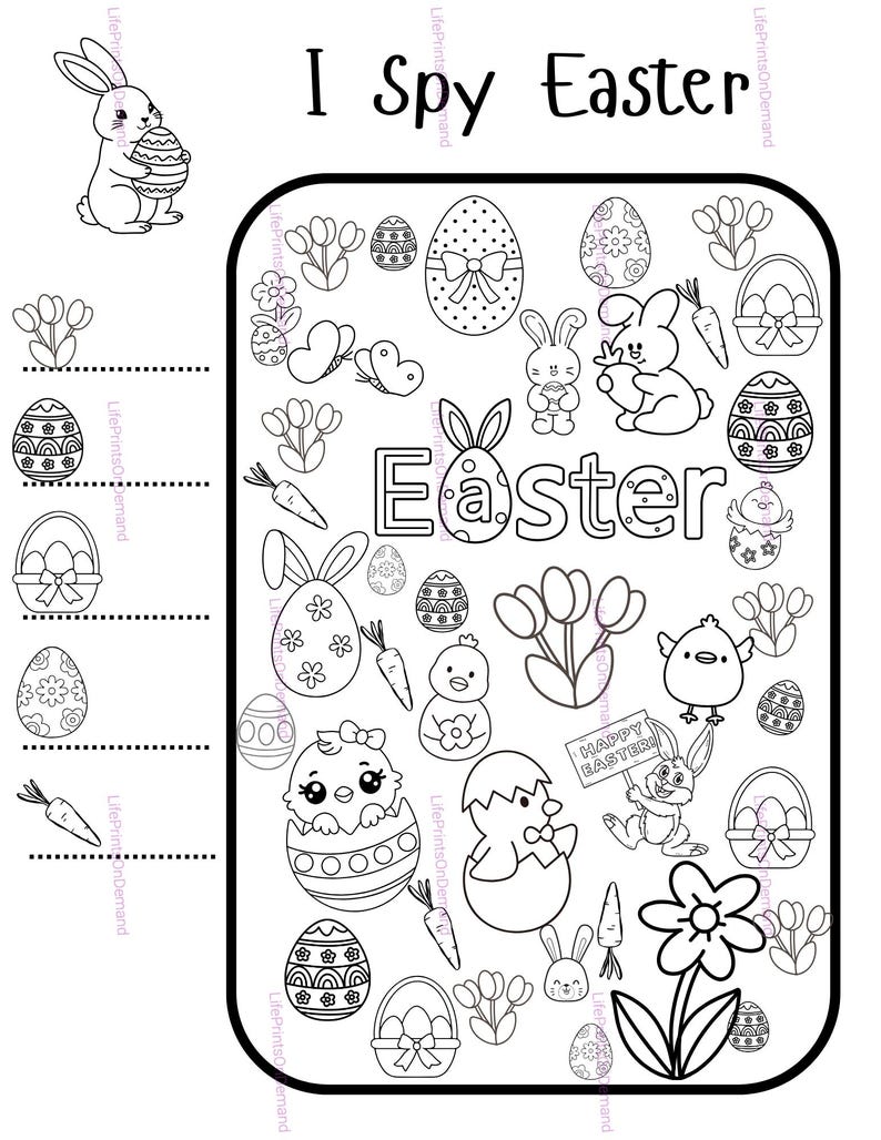 Printable Easter I Spy Game – Kids Activity Worksheet (digital Download ...