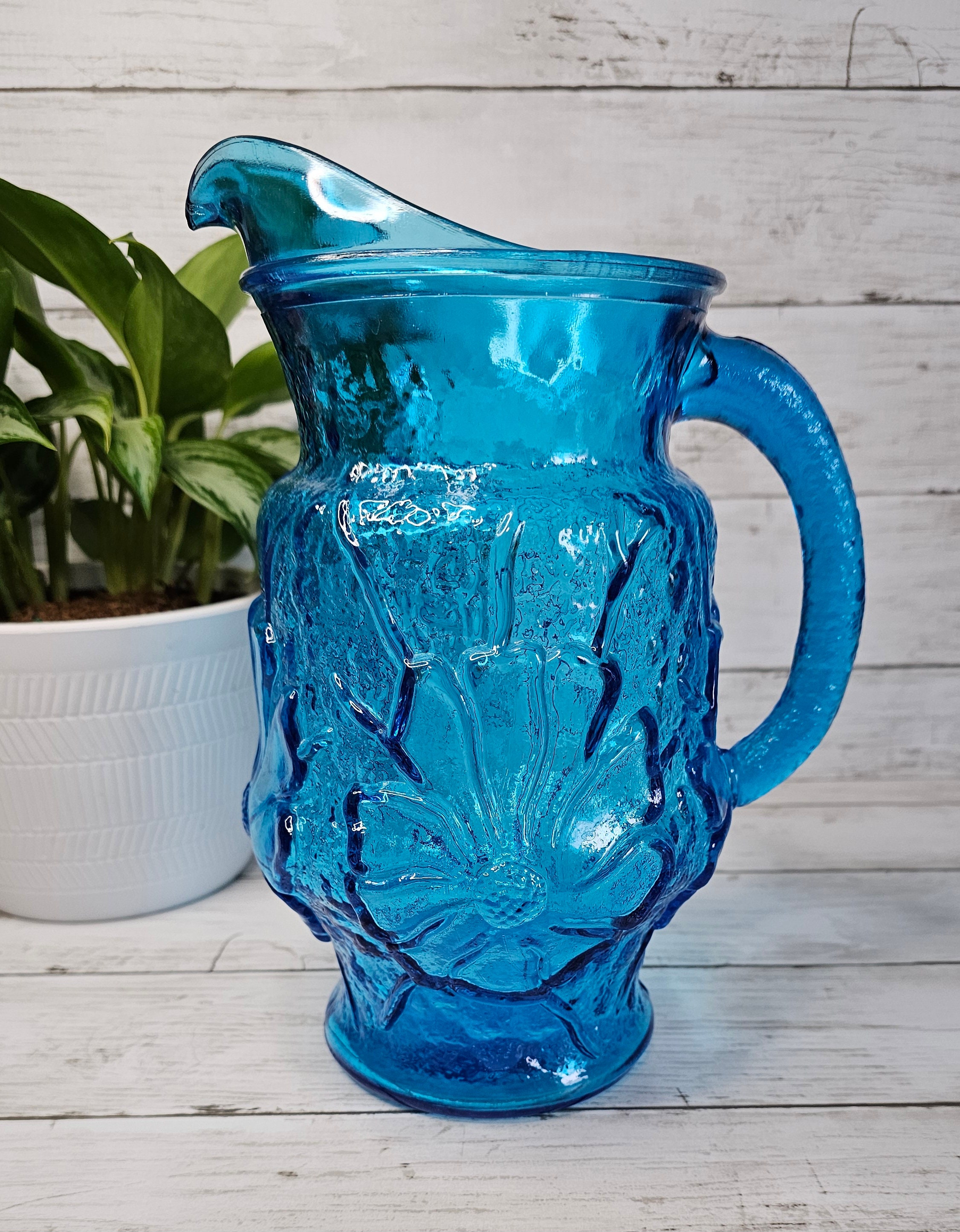 Anchor Hocking Rain Flower Pitcher - Etsy