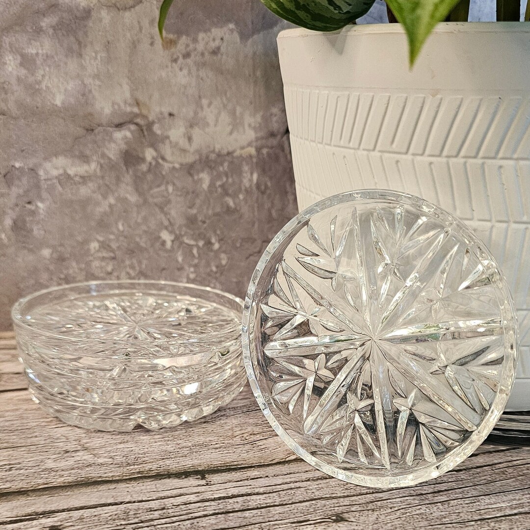Vintage Fostoria Led Crystal Glass Coasters, Set of 4 - Etsy
