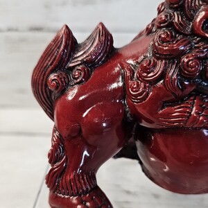 Red Resin Foo Dog Figurine - Etsy