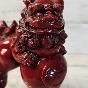 Red Resin Foo Dog Figurine - Etsy