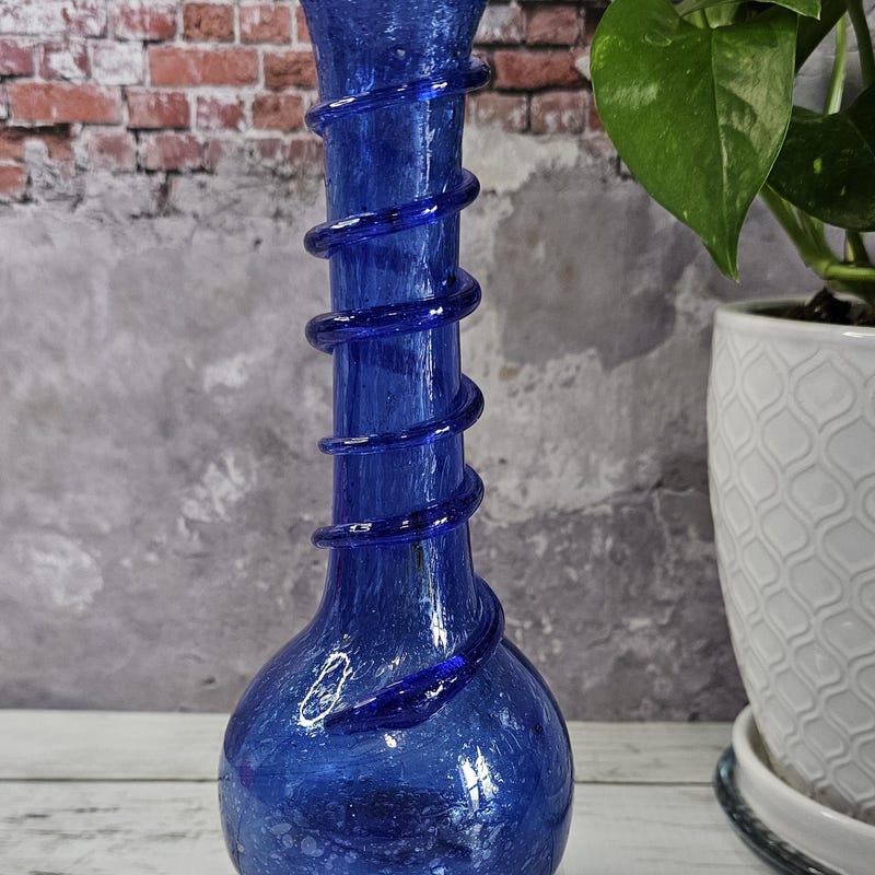 Blue Glass Vase - Etsy