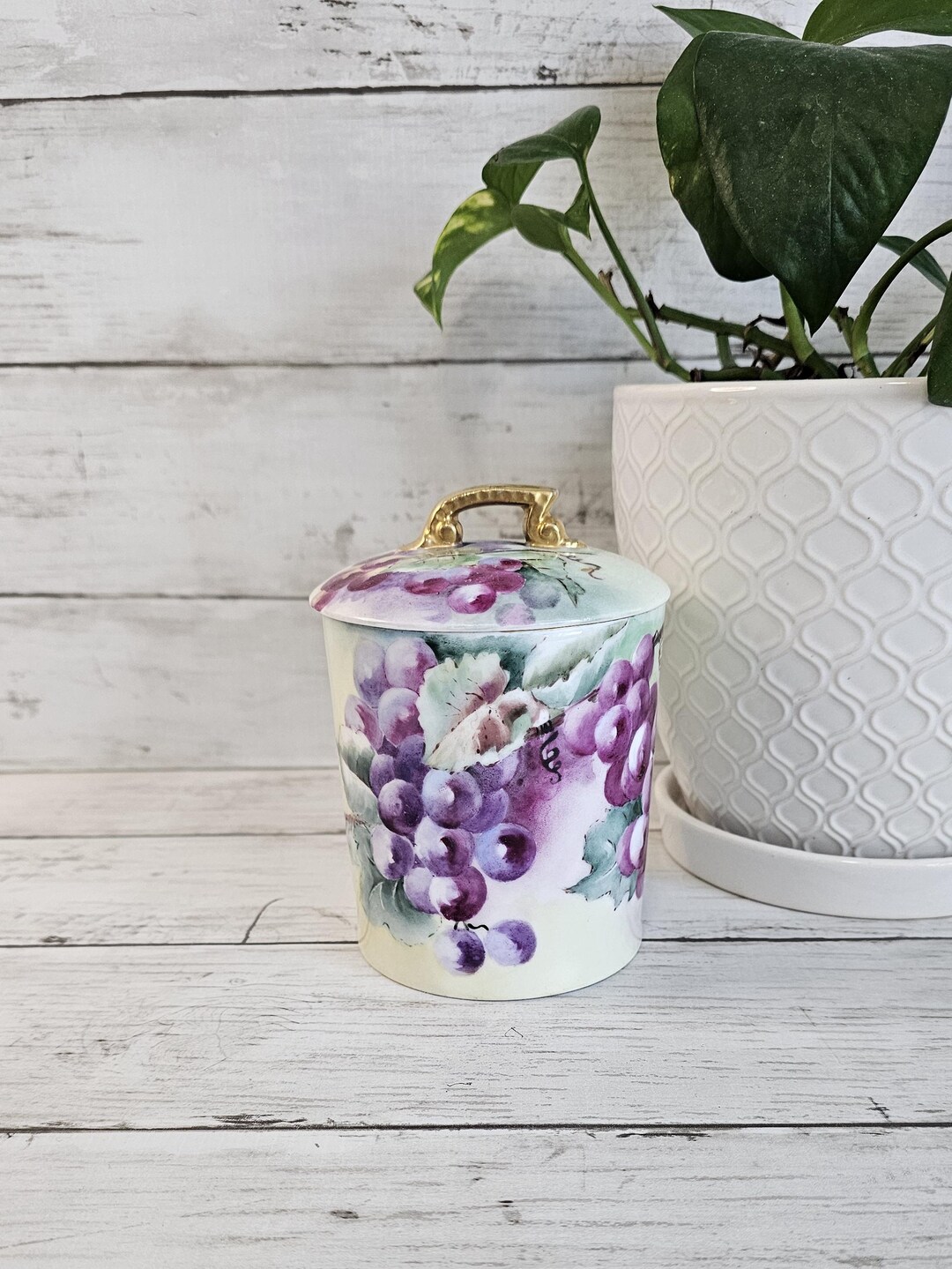 Porcelain Hand Painted Sweet Milk Container From France - Etsy