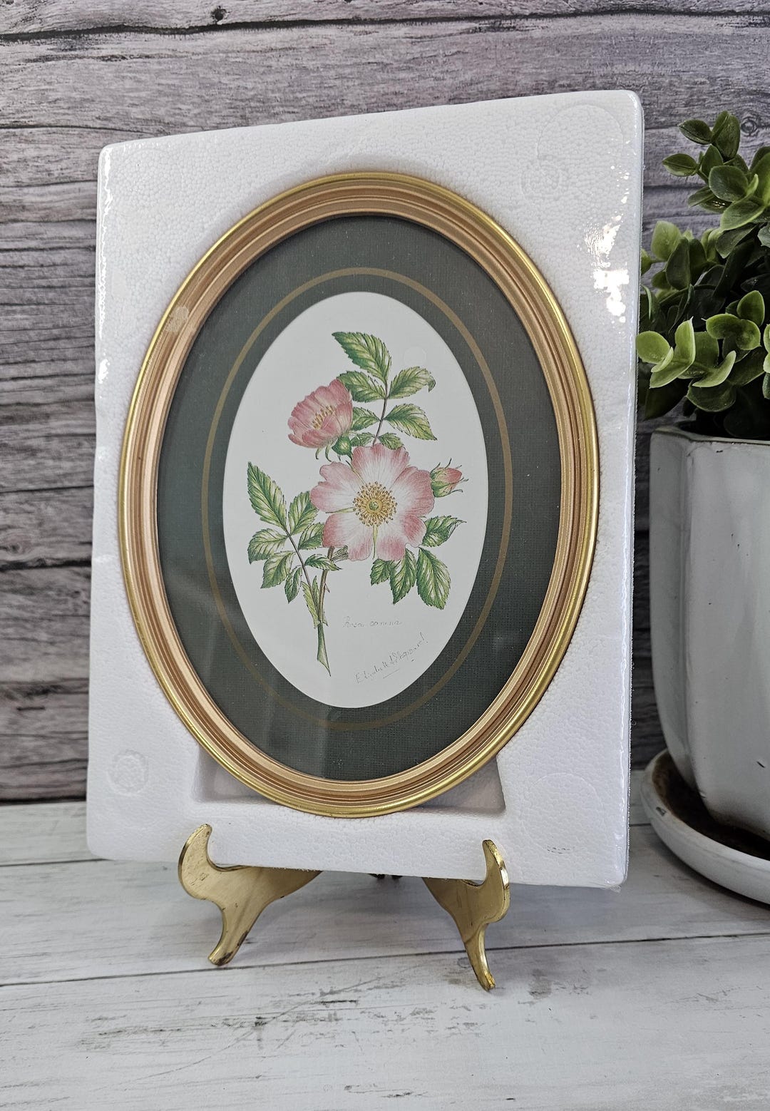 Vintage Avon Oval Frammed Floral Print by Elisabeth Sheppard - Etsy