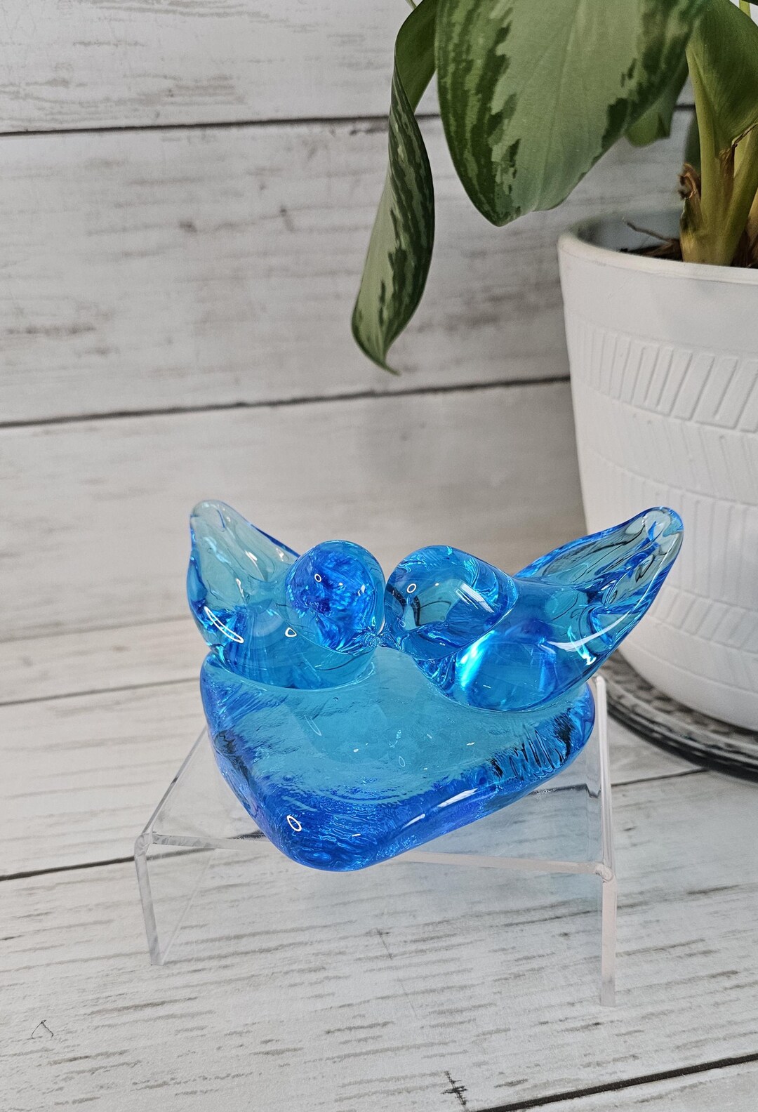 Blue Glass Birds of Happiness, Love Birds 1992 - Etsy