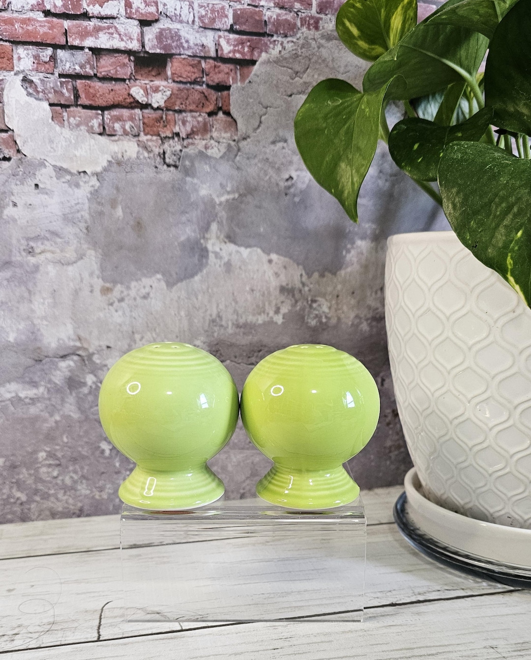 Vintage Light Lime Green Fiesta Salt and Pepper Shakers, Set of 2 - Etsy