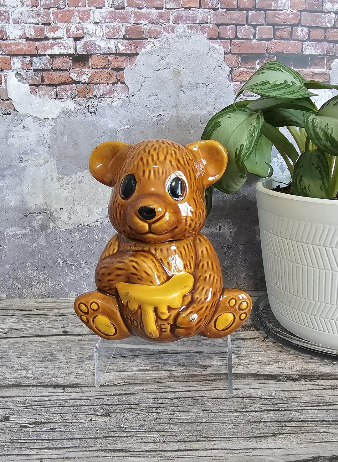 Honey Bear Lidded Figureine, Ceramic and Hand Painted - Etsy