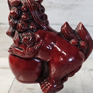Red Resin Foo Dog Figurine - Etsy