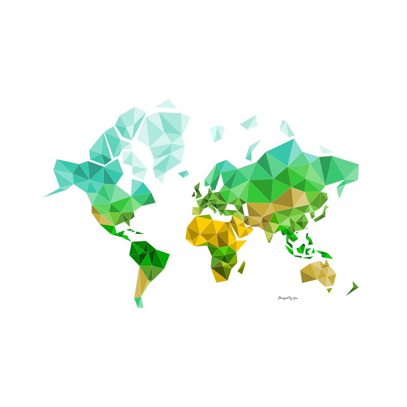 Terrain Low Polygon Map - Etsy
