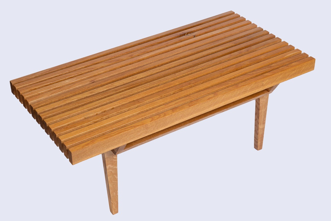 Solid Oak Slatted Coffee Table - Etsy