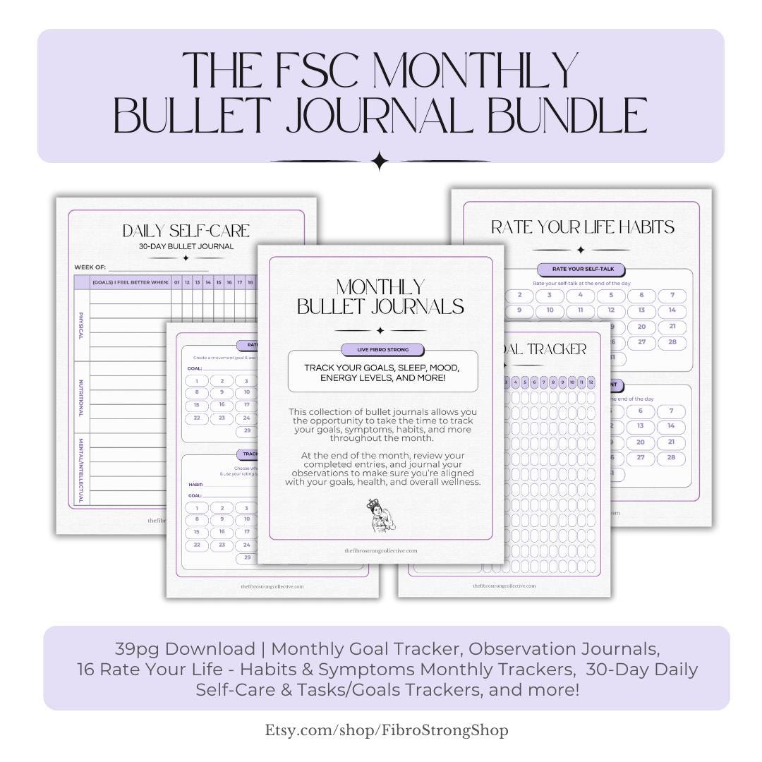 The FSC Monthly Bullet Journal Bundle Printable/downloadable Bullet ...