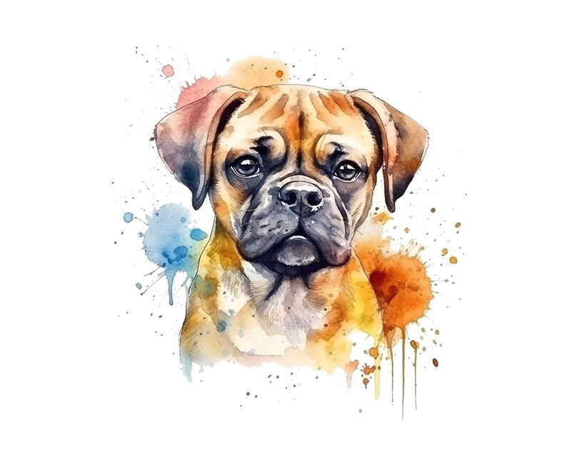 Watercolor Puggle Png, 4 High Quality Pngs, Puggle Clipart, Puggle PNG ...