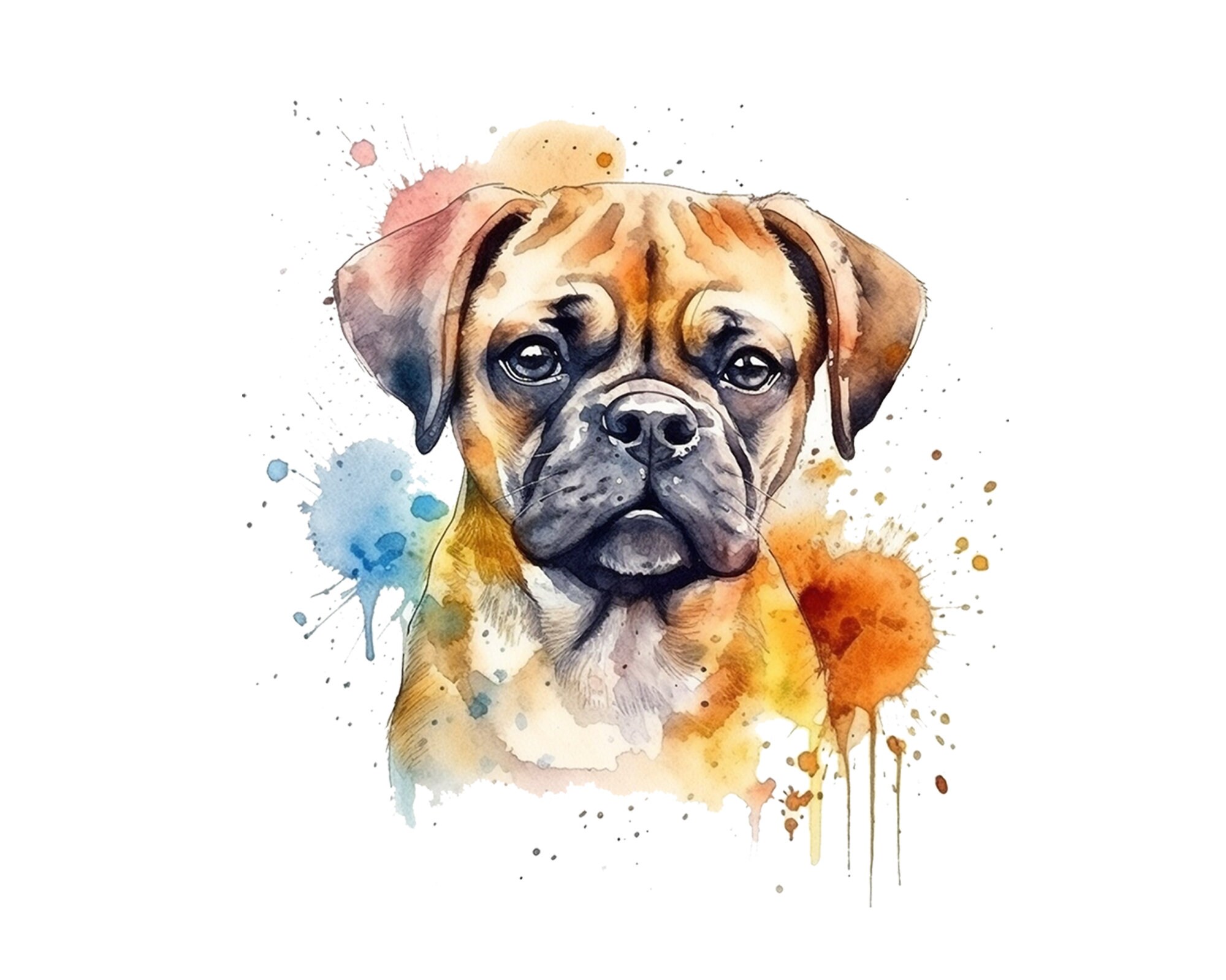 Watercolor Puggle Png, 4 High Quality Pngs, Puggle Clipart, Puggle PNG ...