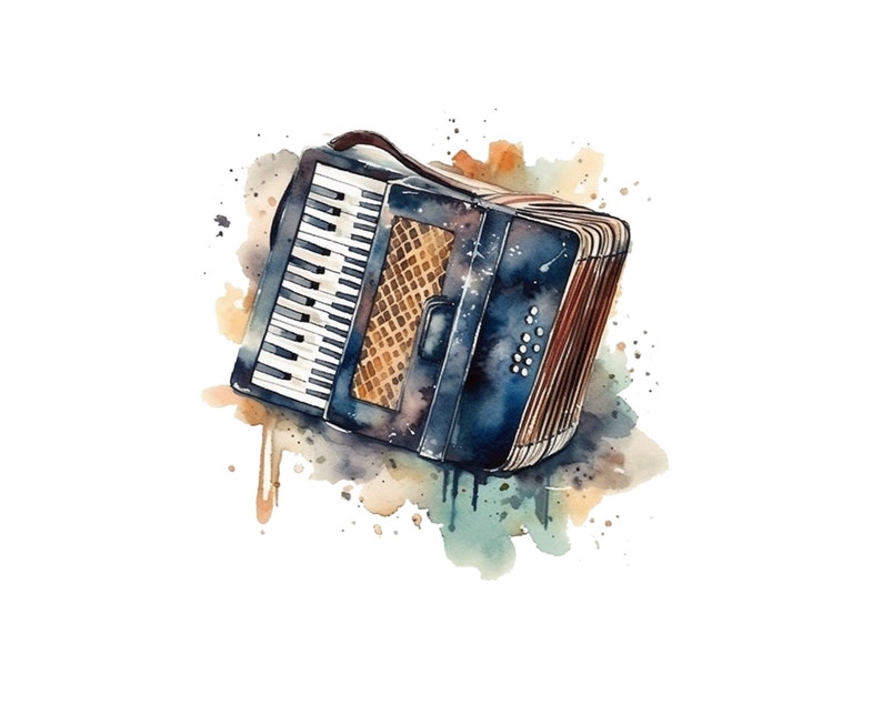 Watercolor Accordion Png, 4 High Quality Pngs, Accordion Clipart ...