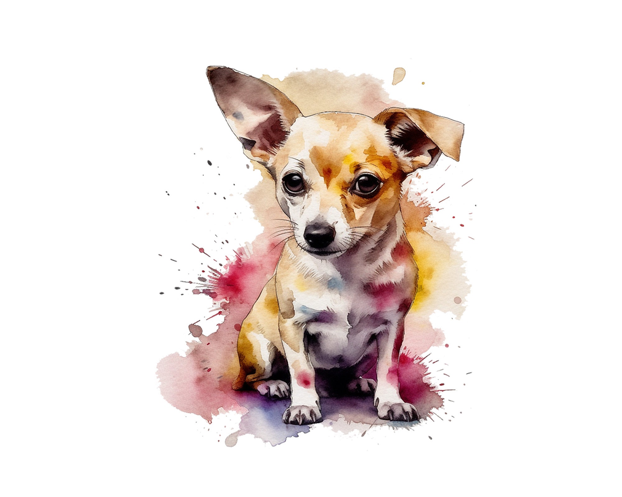 Watercolor Chiweenie, 4 High Quality Pngs, Chiweenie Clipart, Chiweenie ...