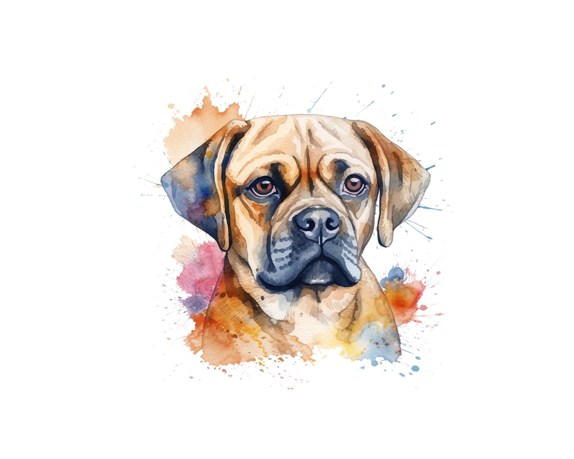Watercolor Puggle Png, 4 High Quality Pngs, Puggle Clipart, Puggle PNG ...