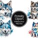 Watercolor Pomsky Png, 4 High Quality Pngs, Pomsky Clipart, Pomsky PNG ...
