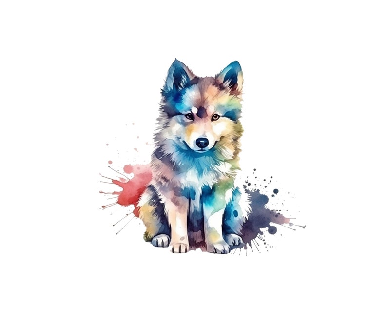 Watercolor Pomsky Png, 4 High Quality Pngs, Pomsky Clipart, Pomsky PNG ...