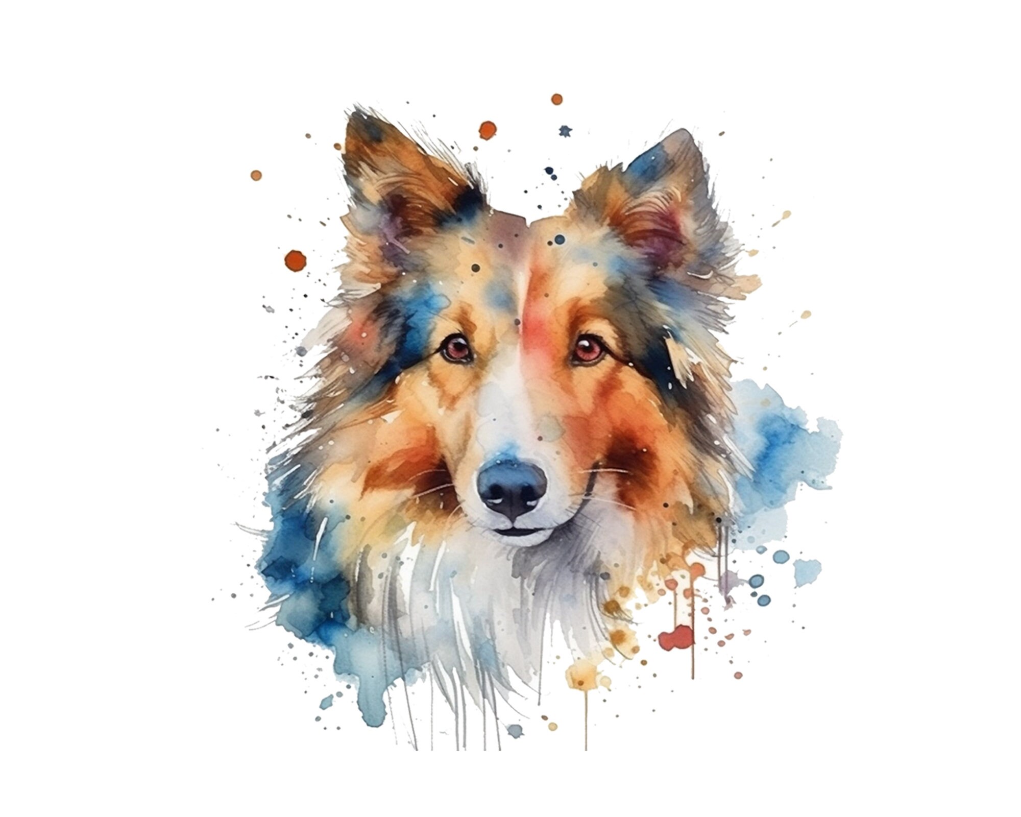 Watercolor Sheltie Png, 4 High Quality Pngs, Sheltie Clipart, Sheltie ...