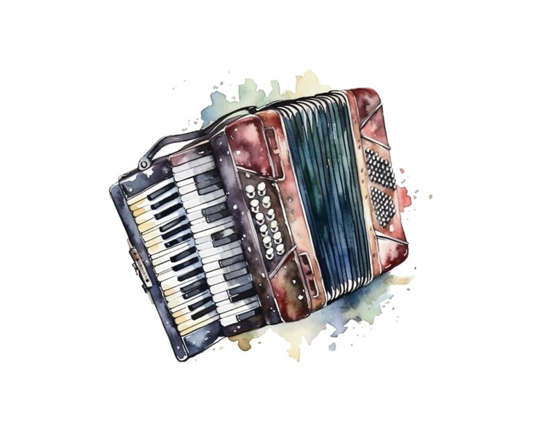 Watercolor Accordion Png, 4 High Quality Pngs, Accordion Clipart ...