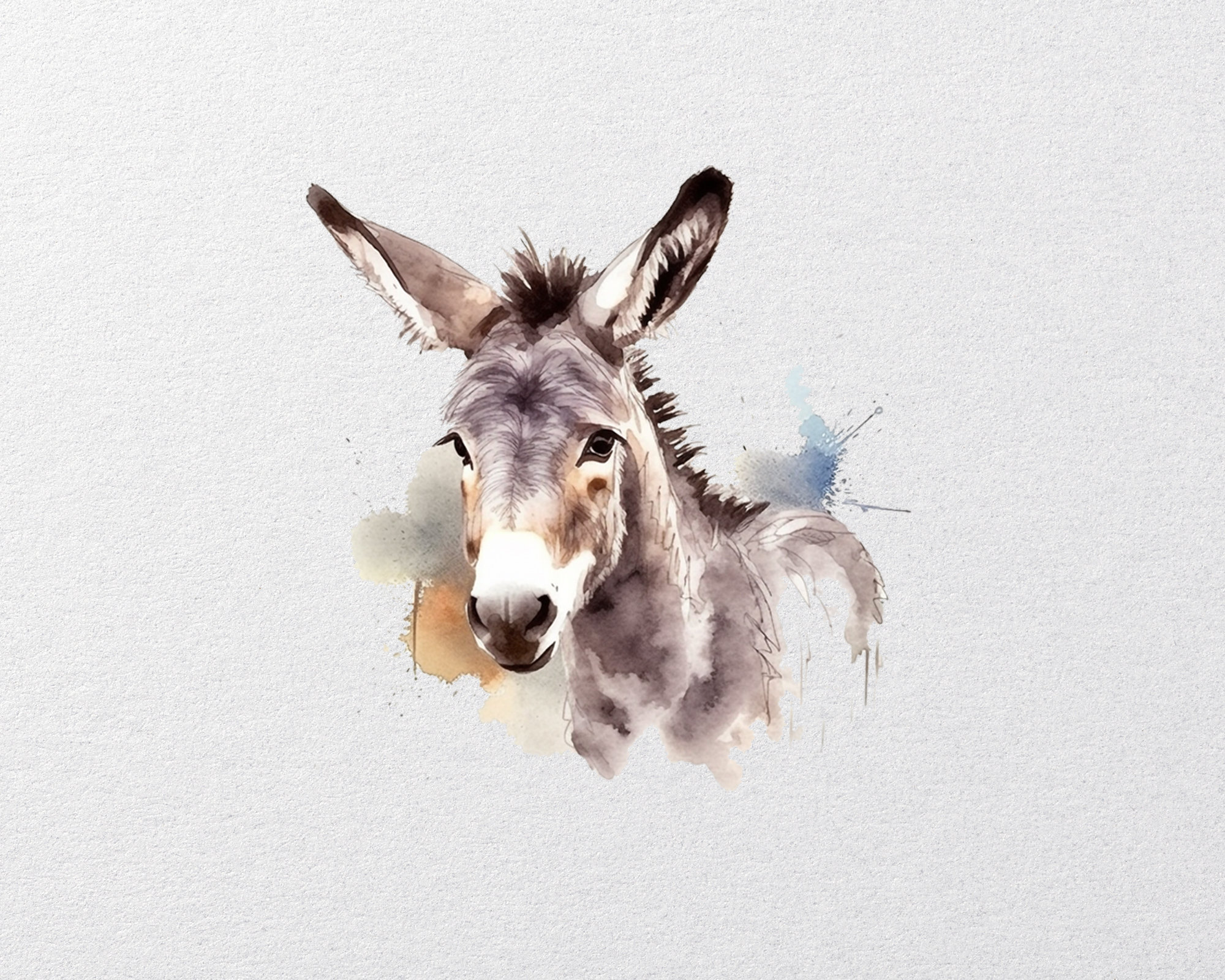 Baby Donkey Clipart, Farm Animal Png, Png Bundle, Watercolor Png, Cute ...