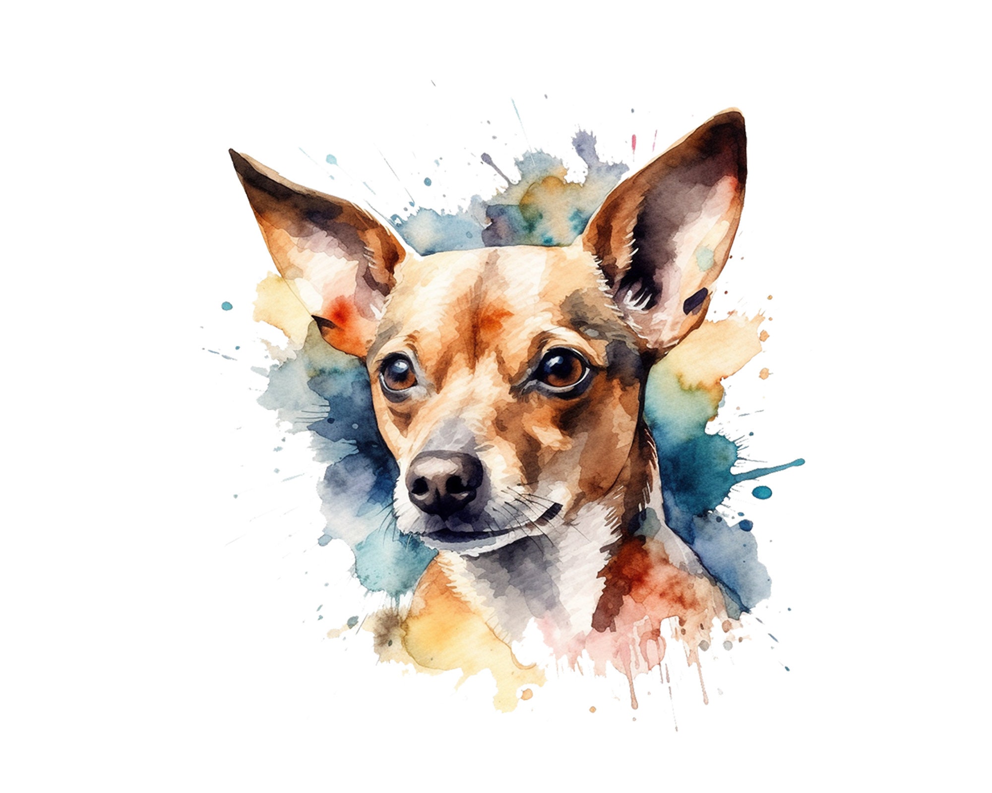 Watercolor Chiweenie, 4 High Quality Pngs, Chiweenie Clipart, Chiweenie ...