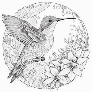 Hummingbirds 40 Printable Coloring Pages Instant Download - Etsy