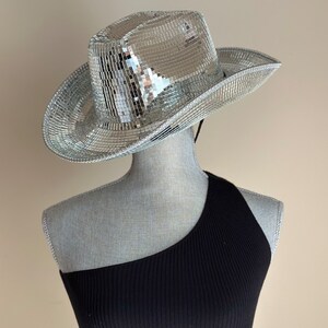 Concert Disco Ball Cowboy Hat With String | Bachelorette Hat | Sparkly ...