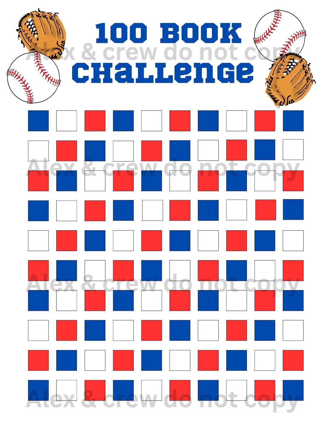 100 Book Challenge Printable - Etsy