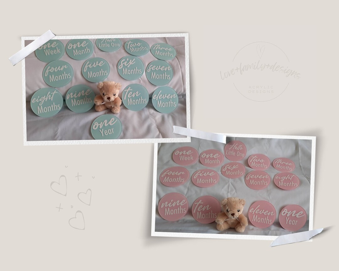 Acrylic Hello Little One Baby Milestone Set Full Paint - Etsy