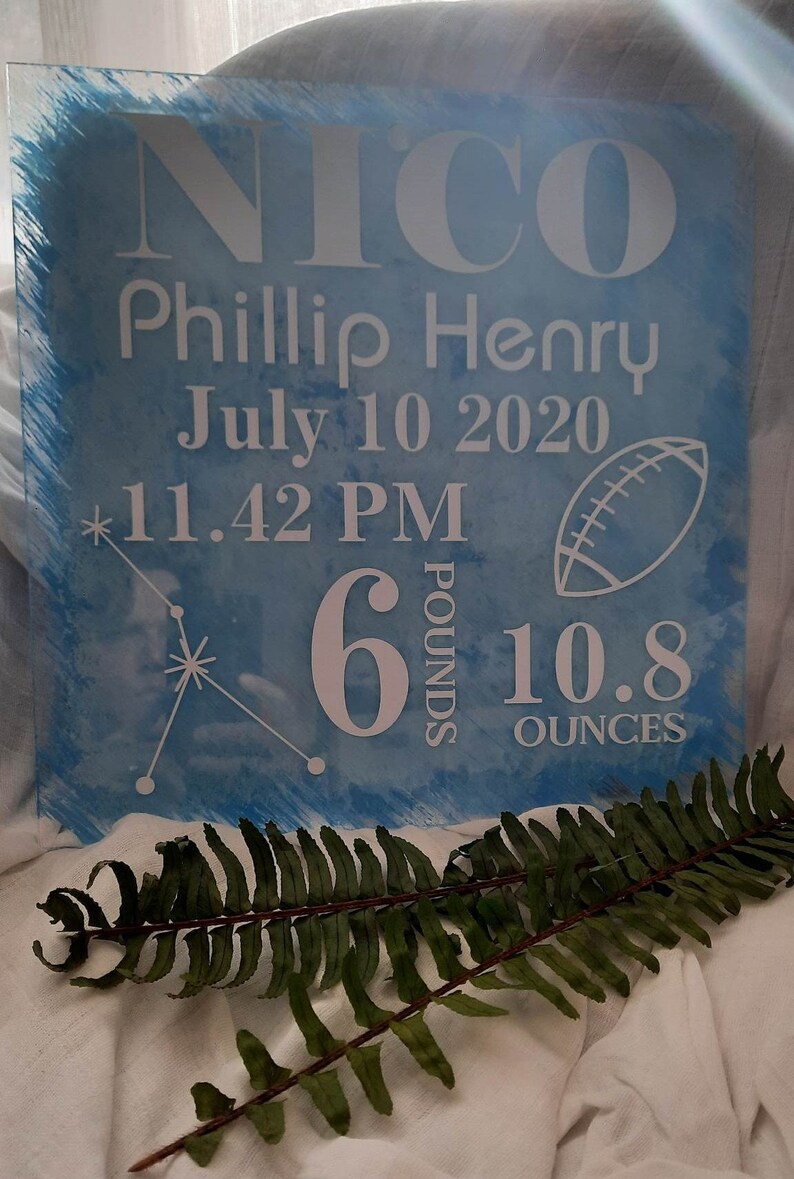 Baby Statistics Acrylic Decor Design - Etsy