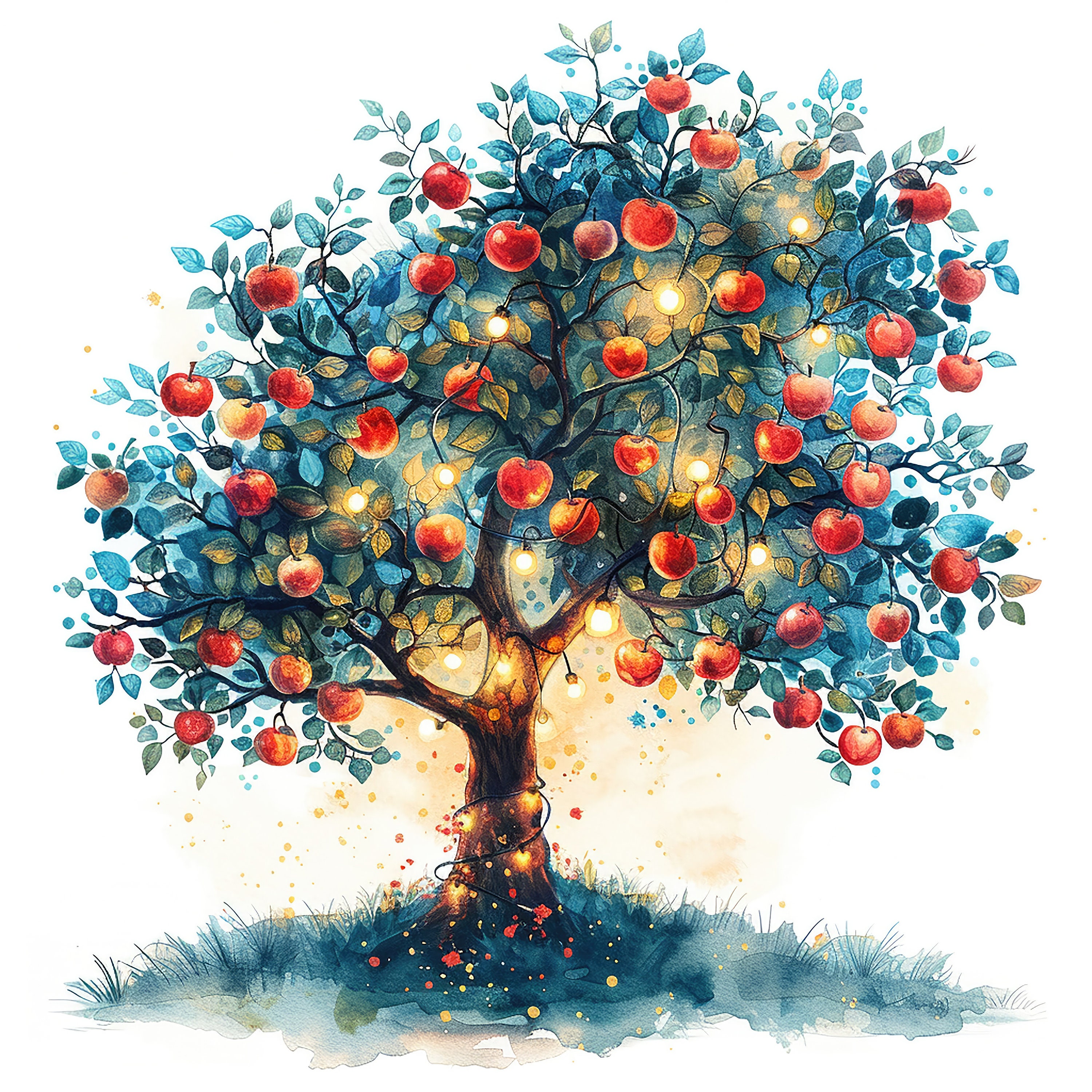 Apple Tree | Water Color Painting | 15 High Quality JPG Clipart Pack ...