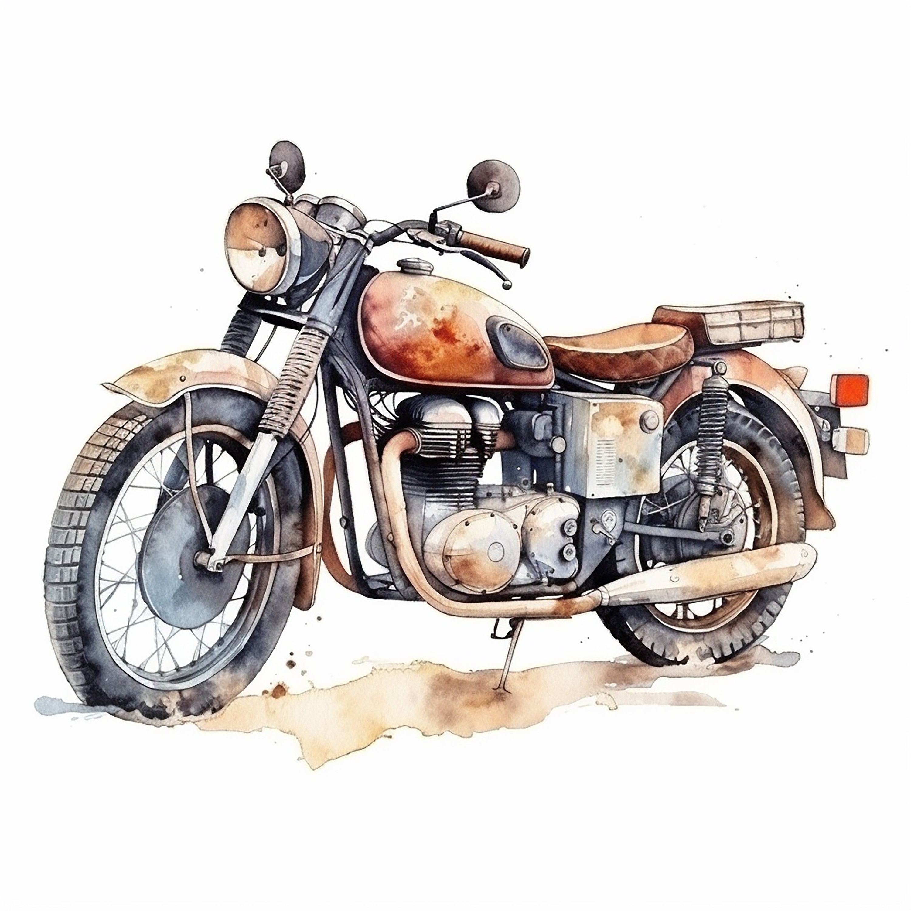 Motorcycles Water Color Painting | 12 High Quality JPG Clipart Pack ...